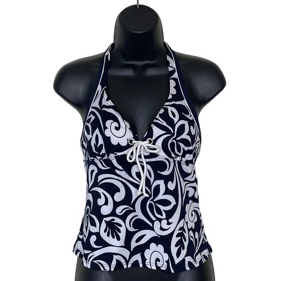 Baltex | Swim | Vtg Baltex Blue White Floral Daisy Tankini Swim Top ...